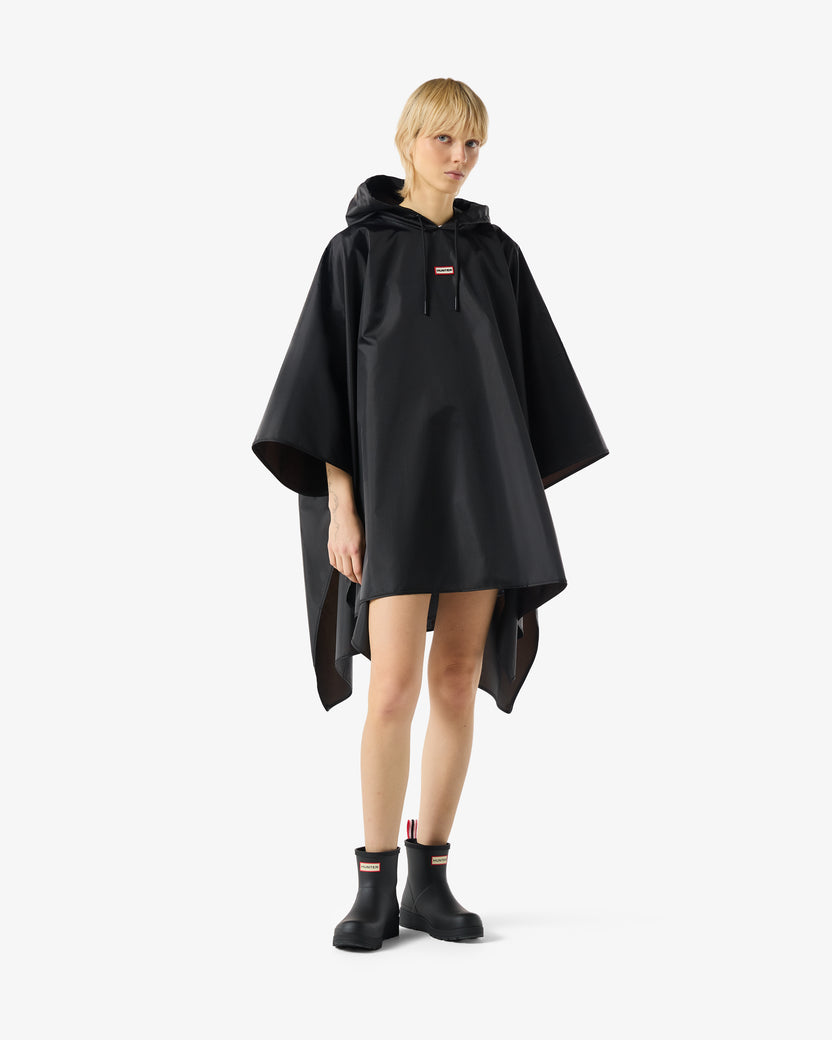 Unisex Black Packable Poncho – Hunter Boots UK