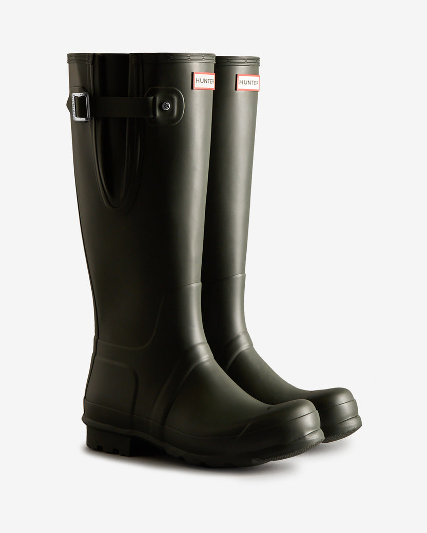 Men's Dark Olive Tall Side Adjustable Wellington Boot – Hunter Boots UK