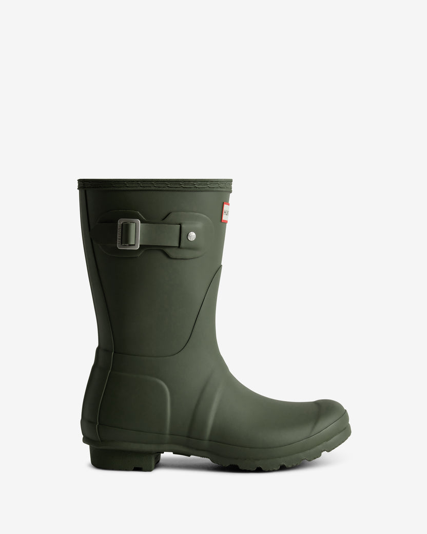 Women's Dark Olive Original Short Wellington Boot – Hunter Boots UK