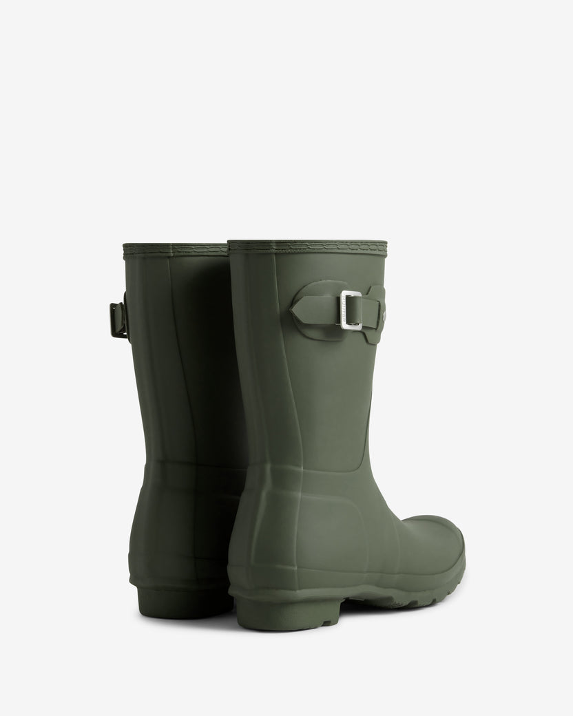 Women's Dark Olive Original Short Wellington Boot – Hunter Boots UK