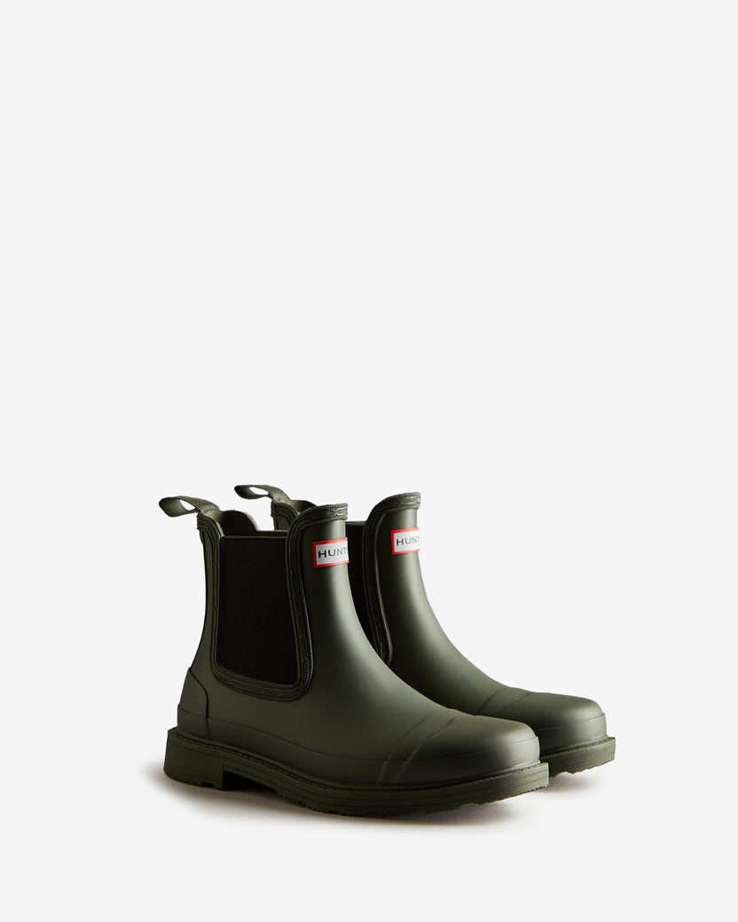 Women's Dark Olive Commando Chelsea Boot – Hunter Boots UK